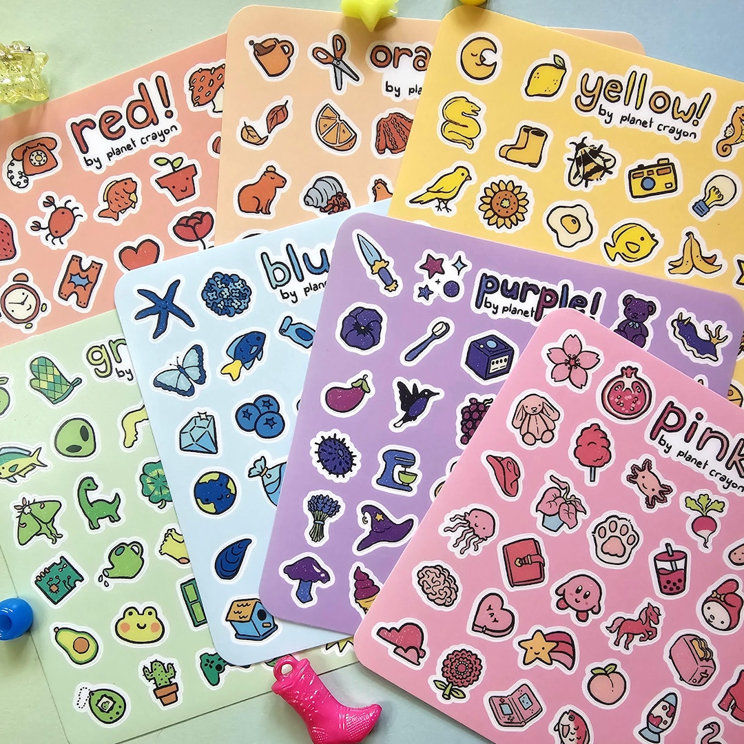 Rainbow Fillers Sticker Sheets - Etsy