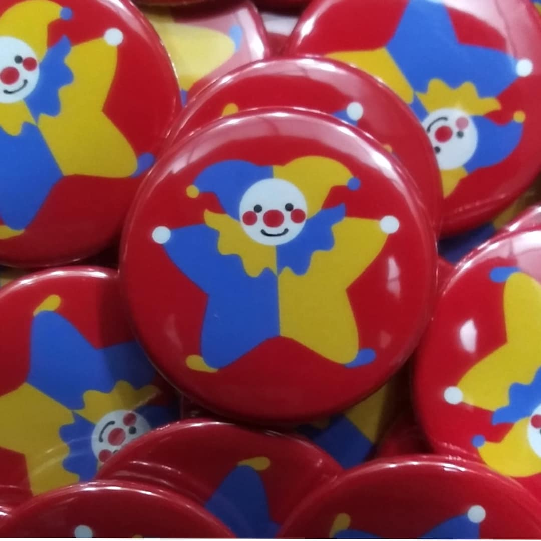 Clown Pin || Primary Color Clowncore Pin Button - Etsy