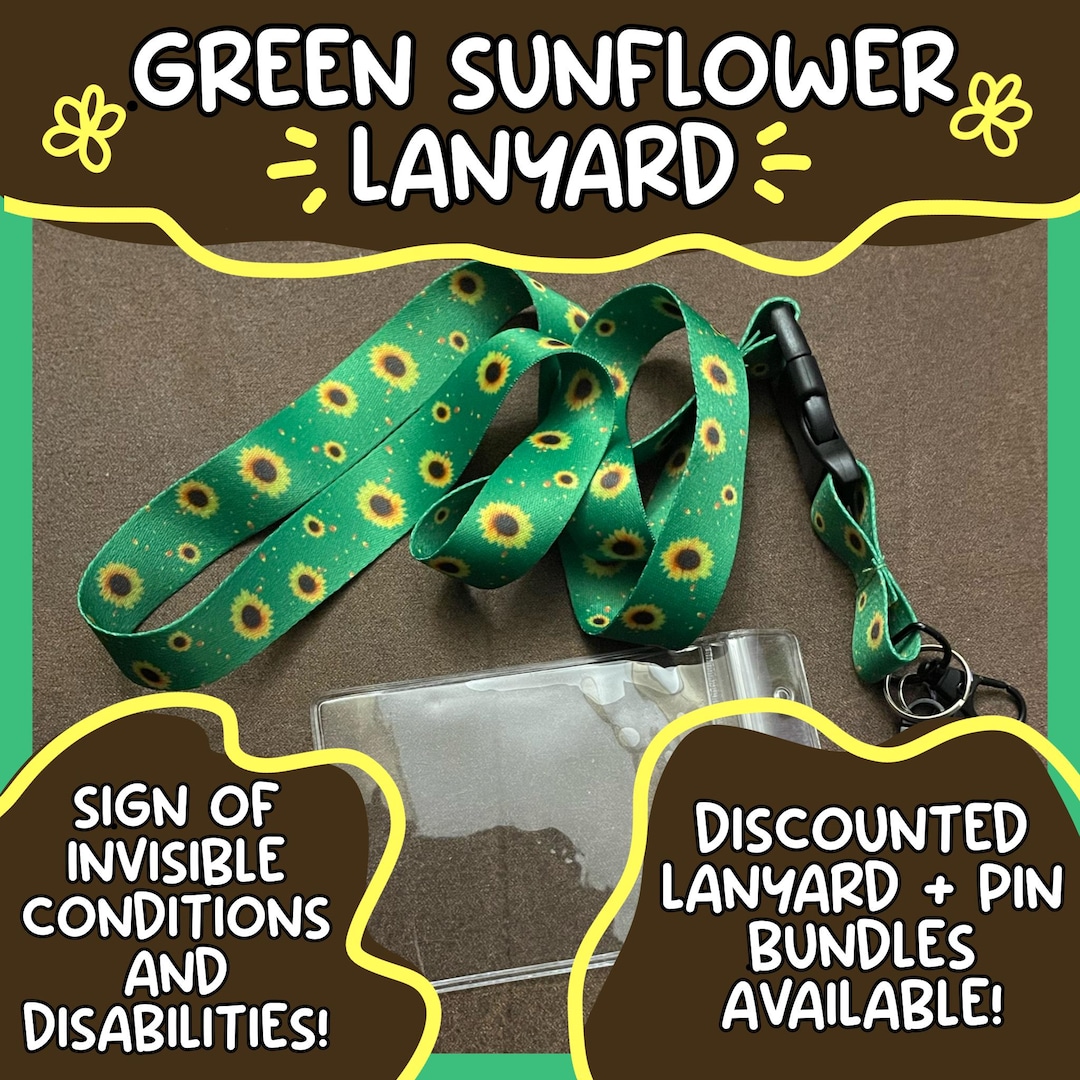 Sunflower Lanyard (green) || Hidden Disabilities and Invisible ...
