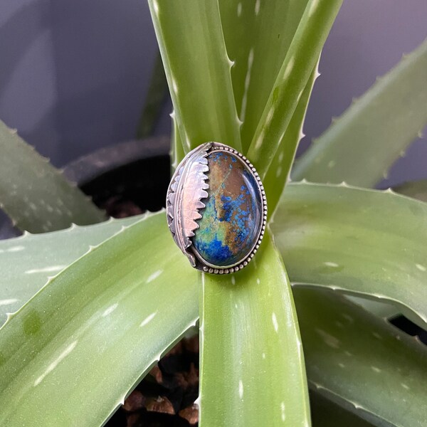 Silver Azurite Ring - Etsy