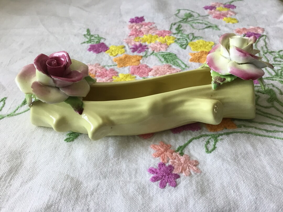 Radnor Fine Bone China Log With 2 Hand Crafted Fine Bone China Flowers ...