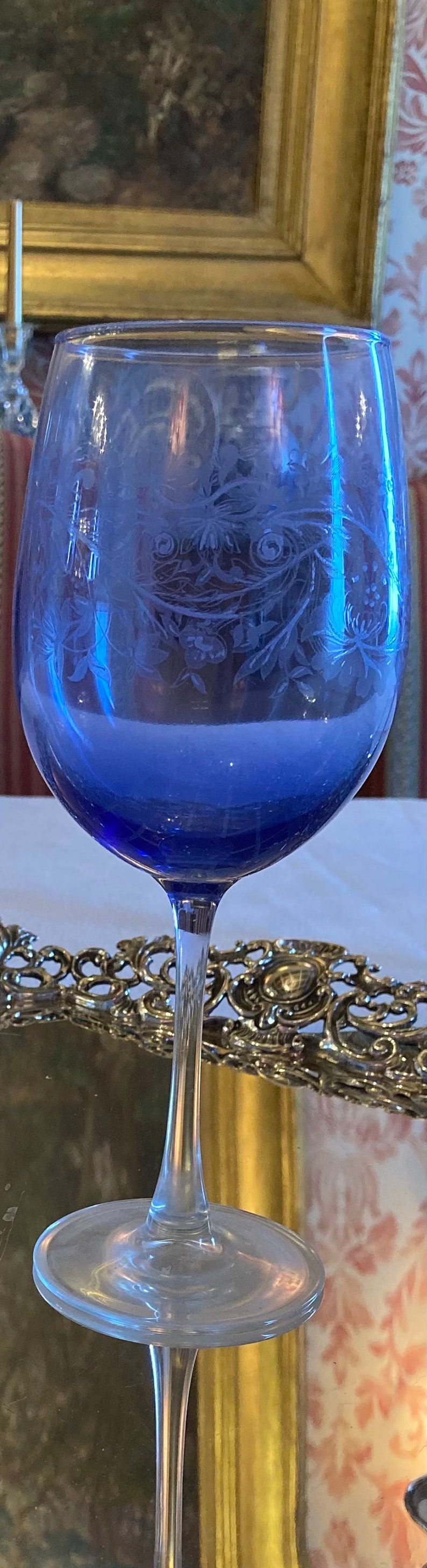 Blue Spode Wine Glasses - Etsy