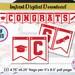 Printable DIY Red & White congrats Graduation Banner, Instant Digital ...