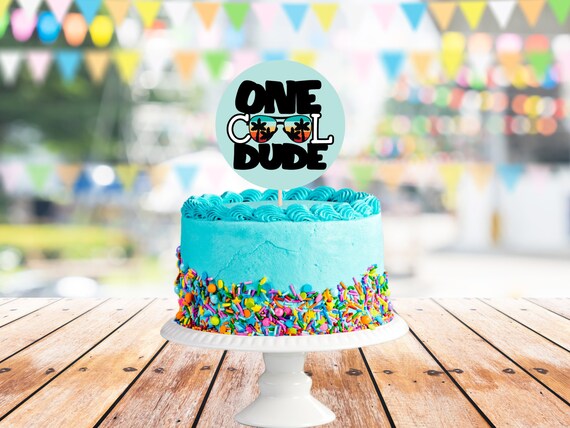 Printable One Cool Dude Cake Topper Instant Digital Download - Etsy