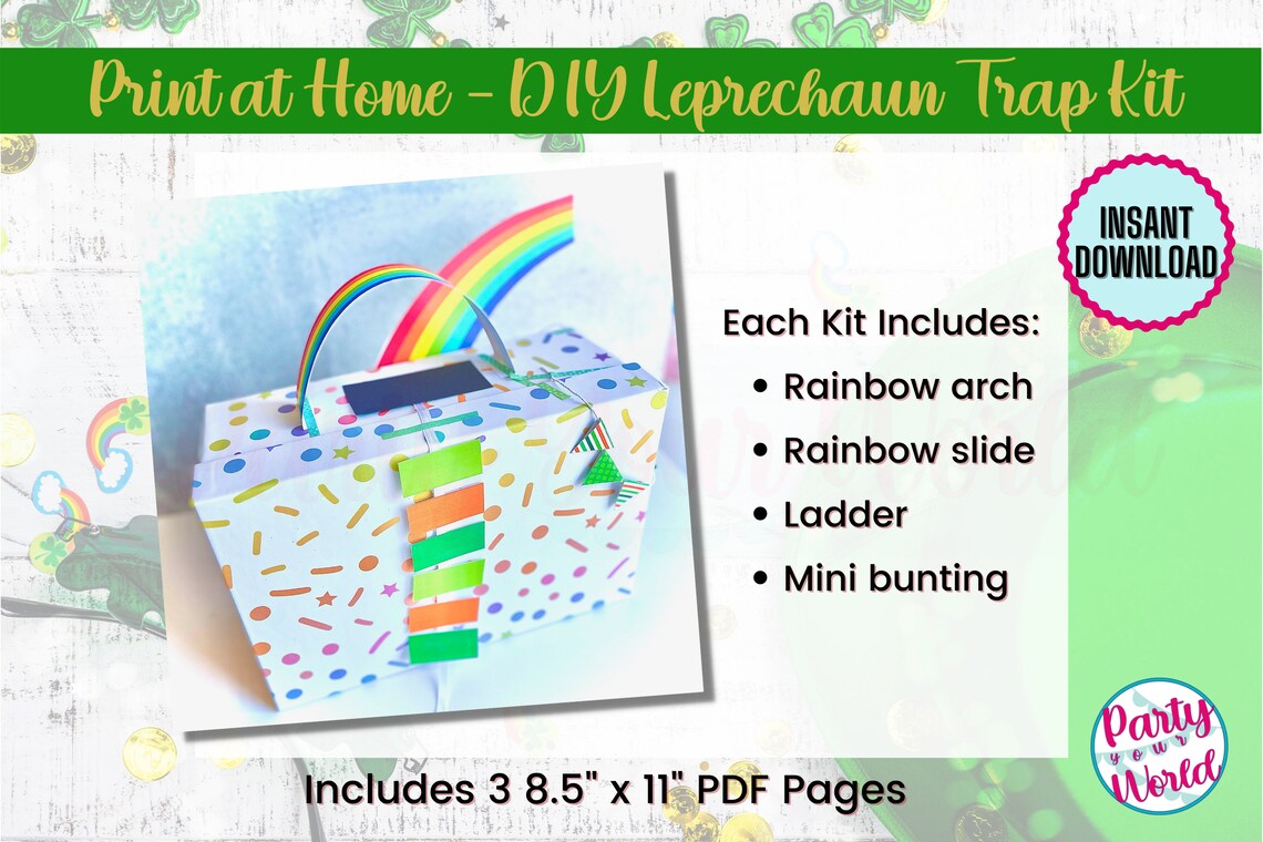 Printable Leprechaun Trap Kit, St. Patrick's Day Kids' Craft, DIY ...
