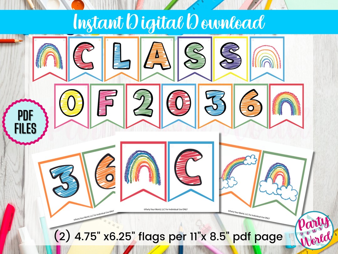 Kindergarten Graduation Banner, Printable Children's Graduation Banner ...