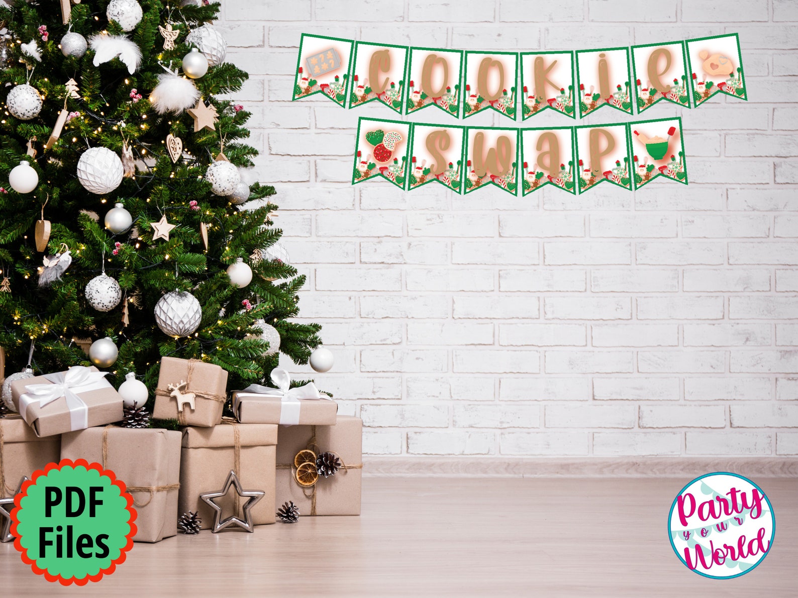 Printable Christmas Cookie Swap Banner Instant Digital - Etsy