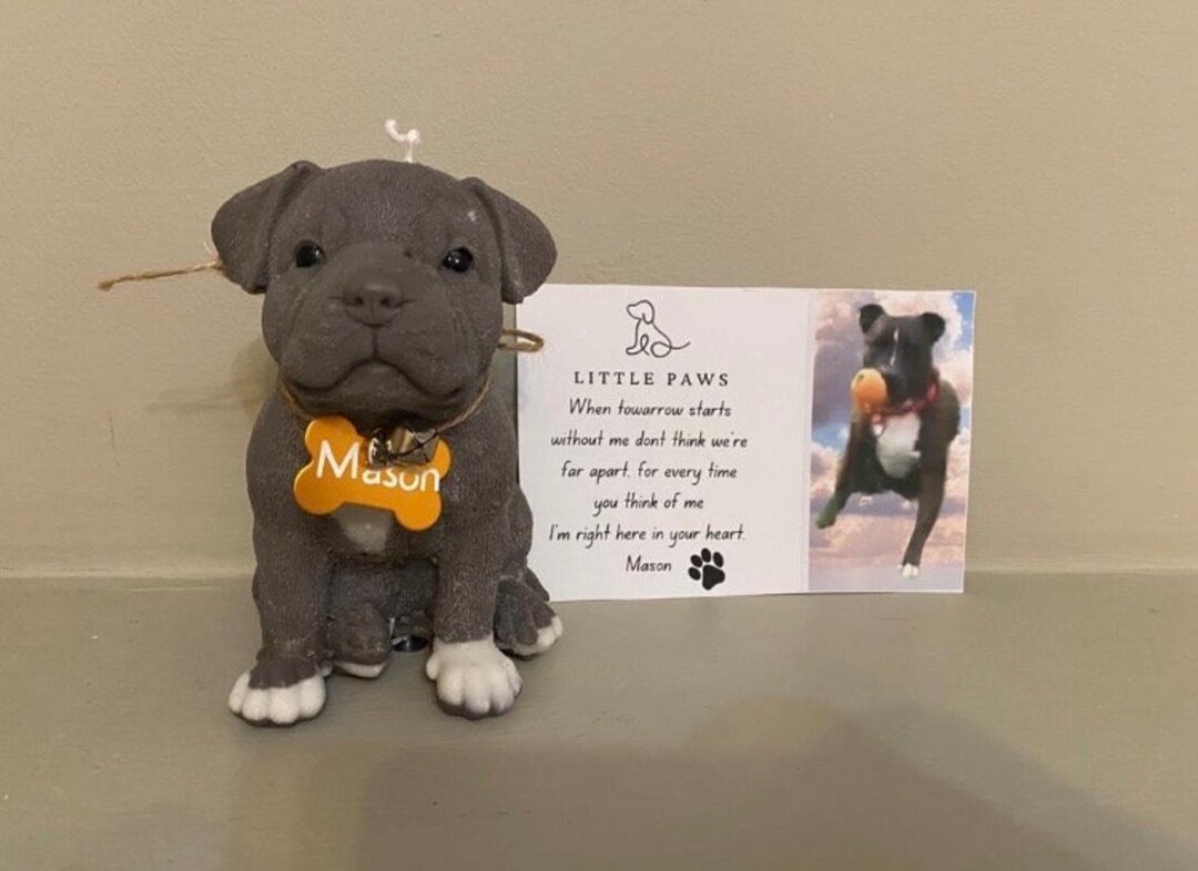 Staffy Design Candle Gift Idea, Memorial Candle, Bespoke Candle ...