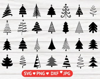 Christmas Tree SVG DXF PNG Bundle, Pine Tree Svg, Christmas Svg, Pine ...