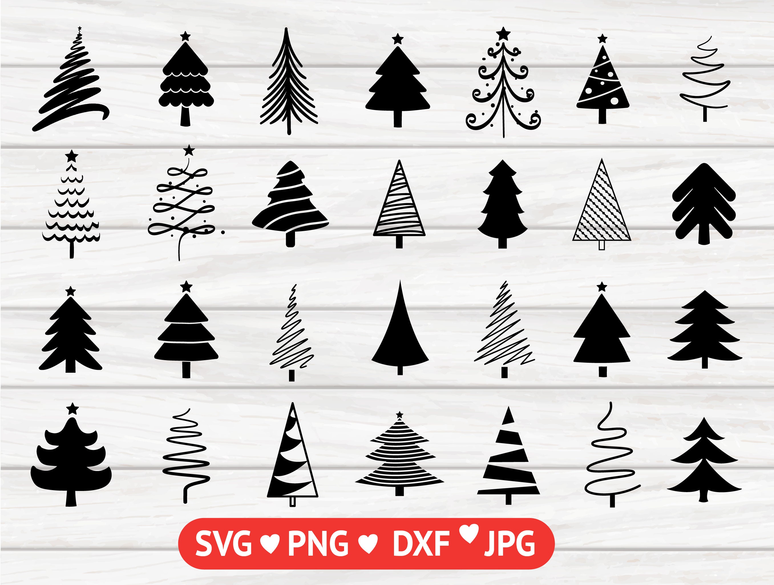 Christmas Tree SVG Bundle, Pine Tree Svg, Christmas Svg, Pine Hand ...
