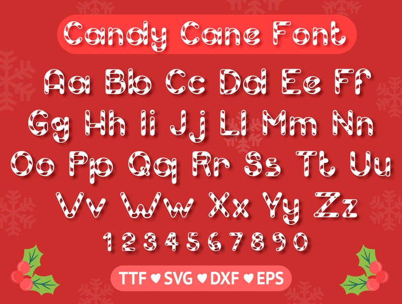 CANDY FONT SVG Santa's Sweet Script Christmas Font Svg - Etsy