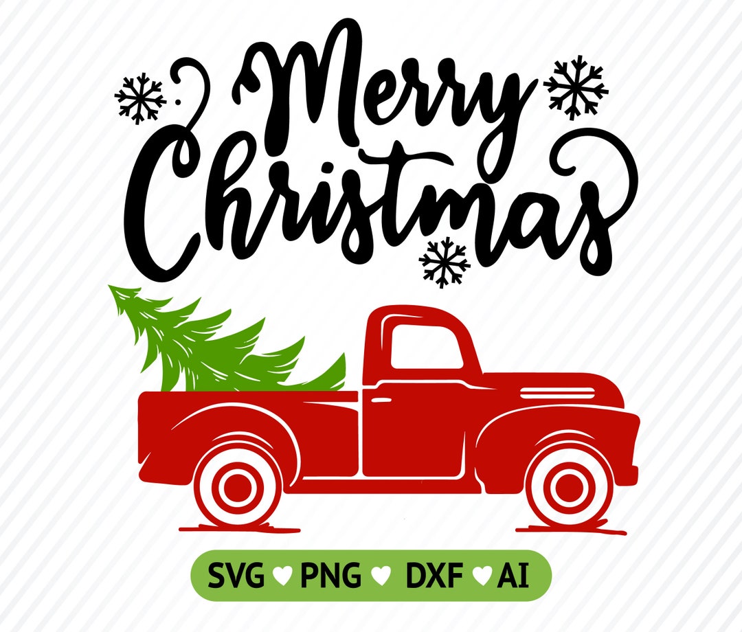 Vintage Christmas Truck SVG: Retro Holiday Clipart (digital Download ...