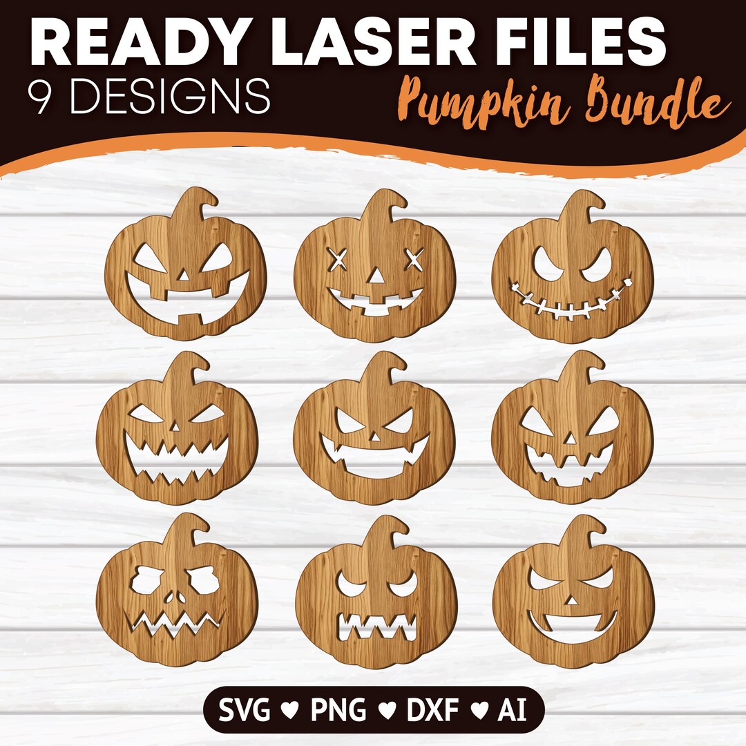 Pumpkin Laser Cut SVG Bundle: Spooky Halloween Decor (digital Files) - Etsy