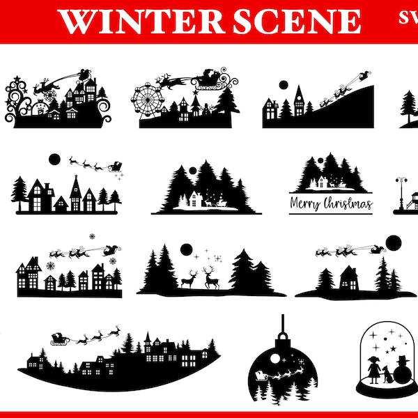 Winter Scene Svg - Etsy