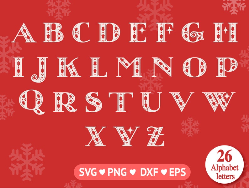 Christmas Font SVG, Christmas Letters Svg, Christmas Monograms ...