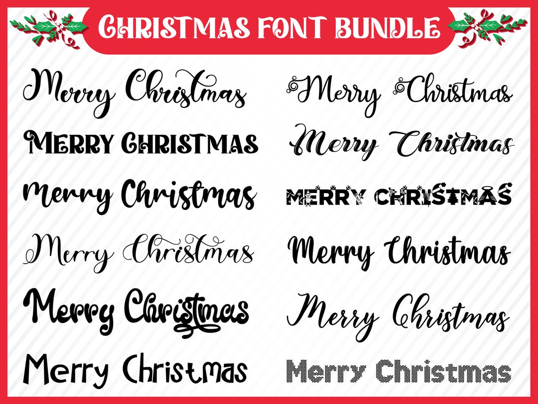 Christmas Font Bundle: Festive SVG & TTF Fonts (digital Download) - Etsy