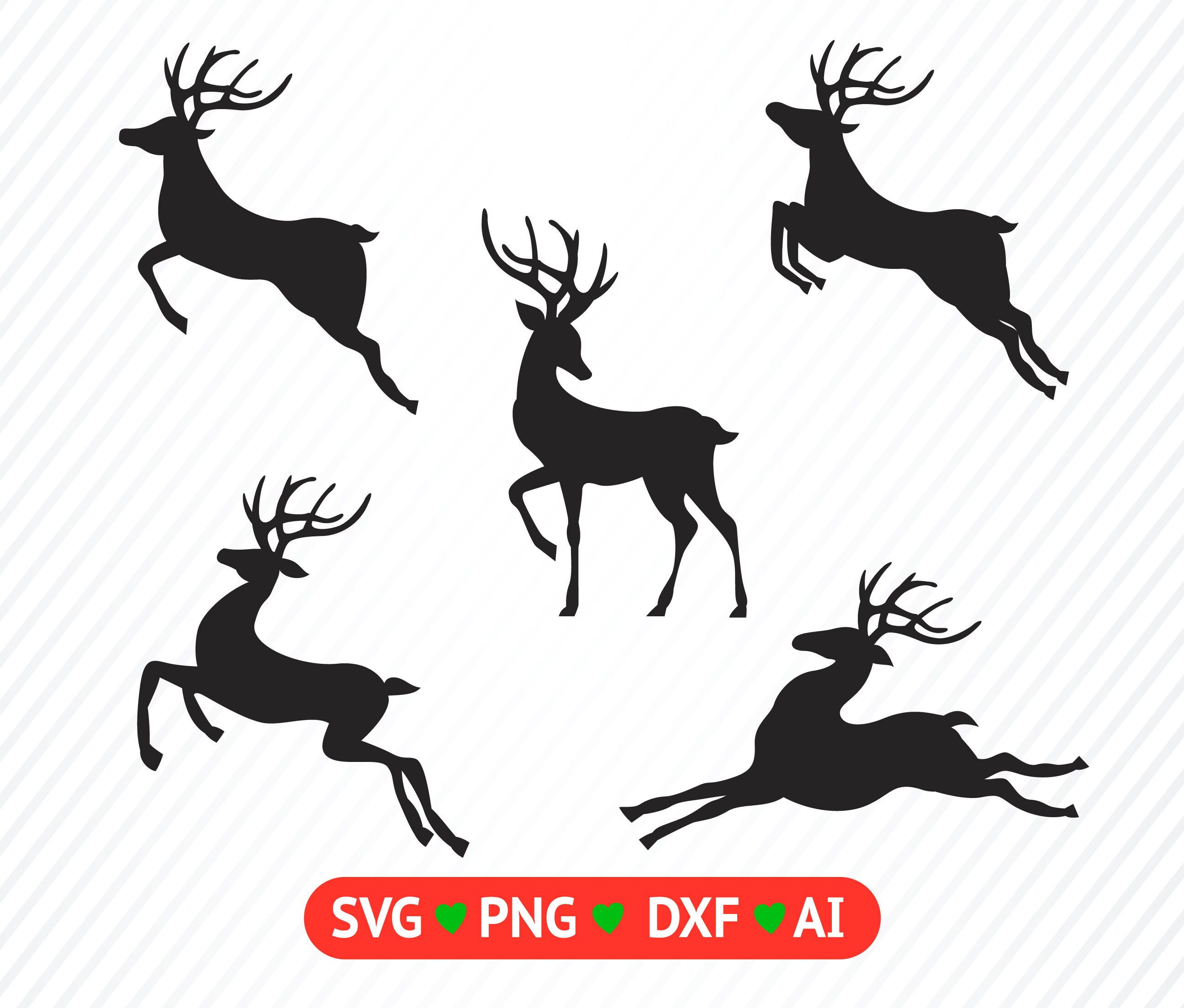 Christmas Reindeer Bundle SVG, Deer Antlers Svg, Buffalo Plaid Deer ...