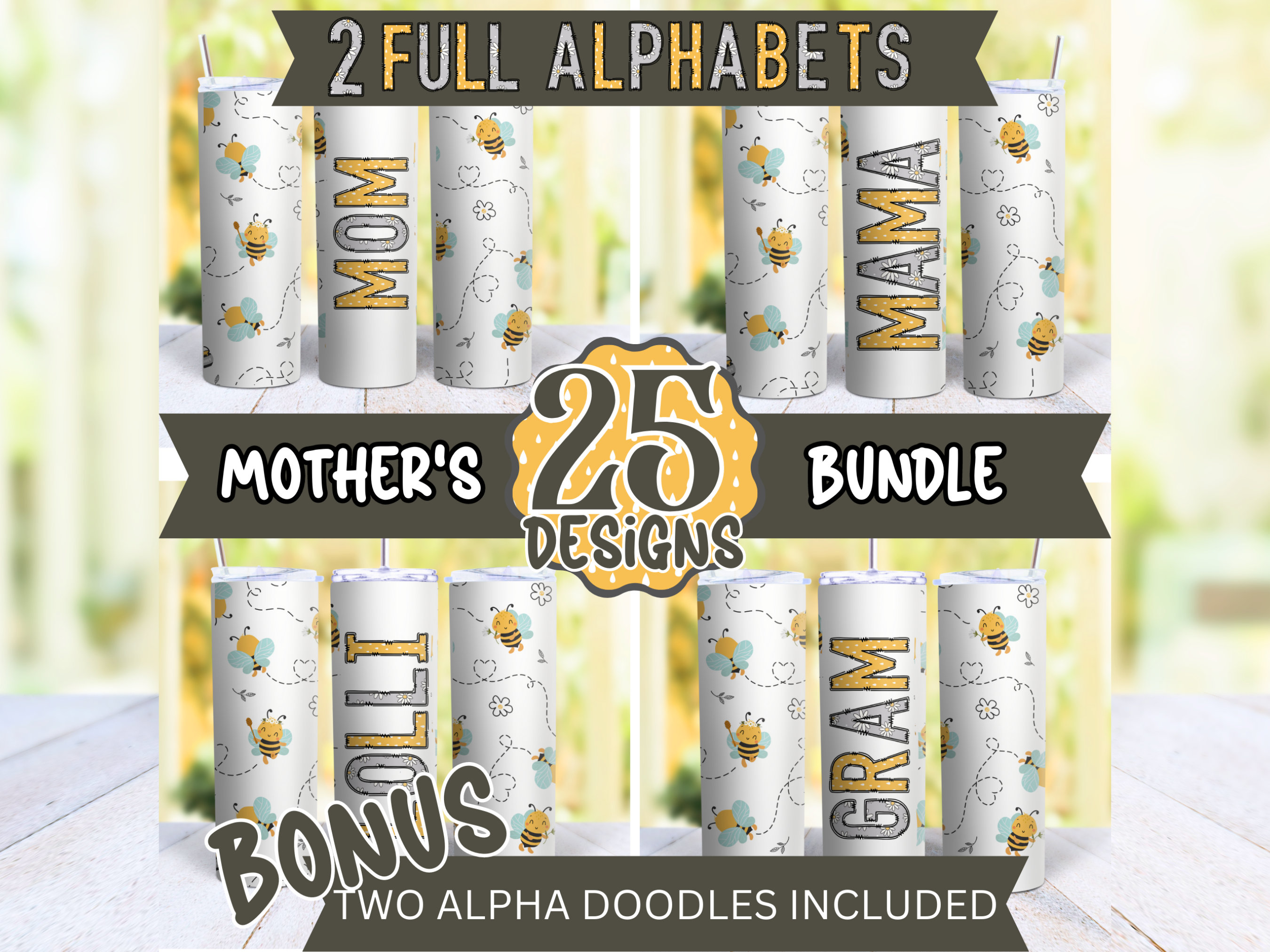 Mom Bundle Sublimation 20 Oz Skinny Tumbler Sublimation Design Bundle ...