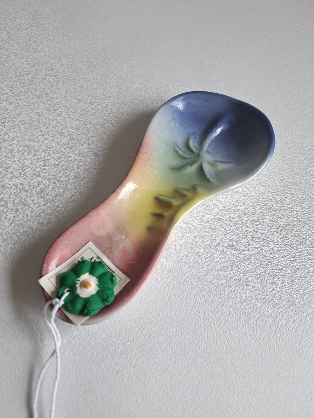 Rainbow Barbados Spoon Rest Glazed Ceramic Pottery Kitchen Cookware - Etsy