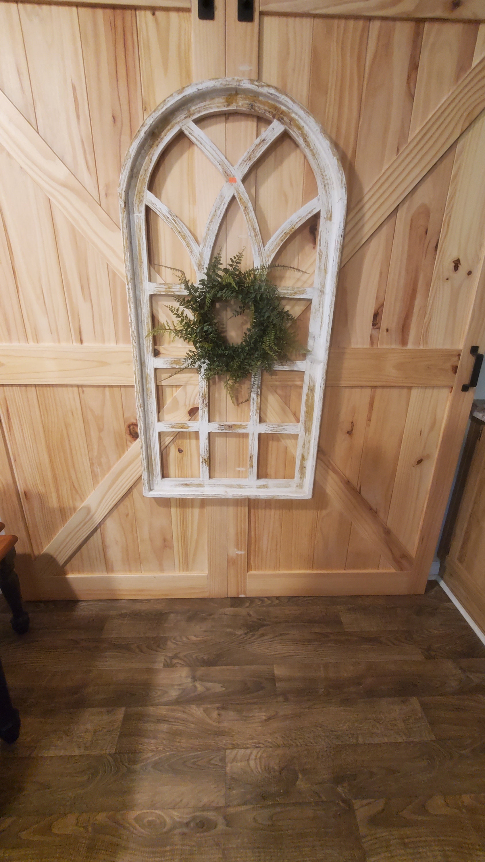 Rustic Farmhouse French Country Cathedral Arch Vintage Style Window ...