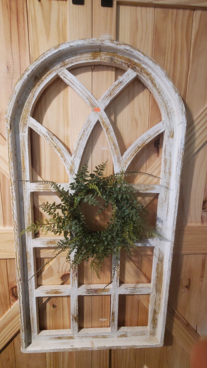 Rustic Farmhouse French Country Cathedral Arch Vintage Style Window ...