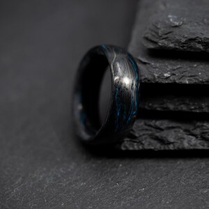 Blue Burl Handmade Carbon Fiber Ring, Custom Made to Order - Etsy