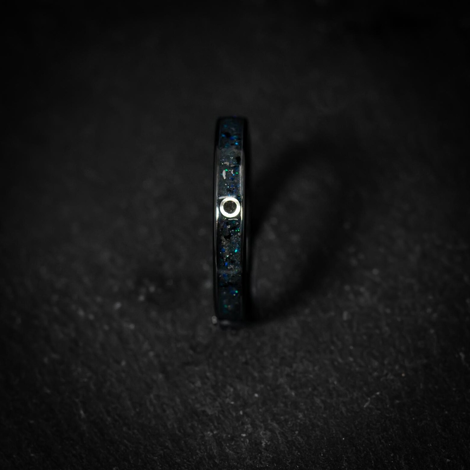 Moon Rock, Meteorite, Obsidian and Opal Ring. Custom Handmade to Order ...