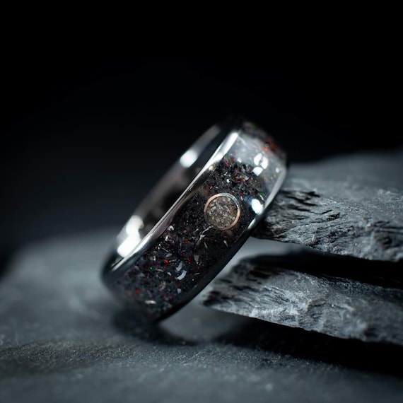 Opal obsidian ring store