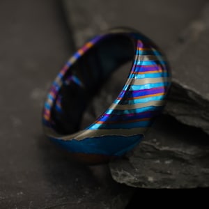 Seraphim. Handmade Zircuti Timascus Ring (damascus Titanium and ...