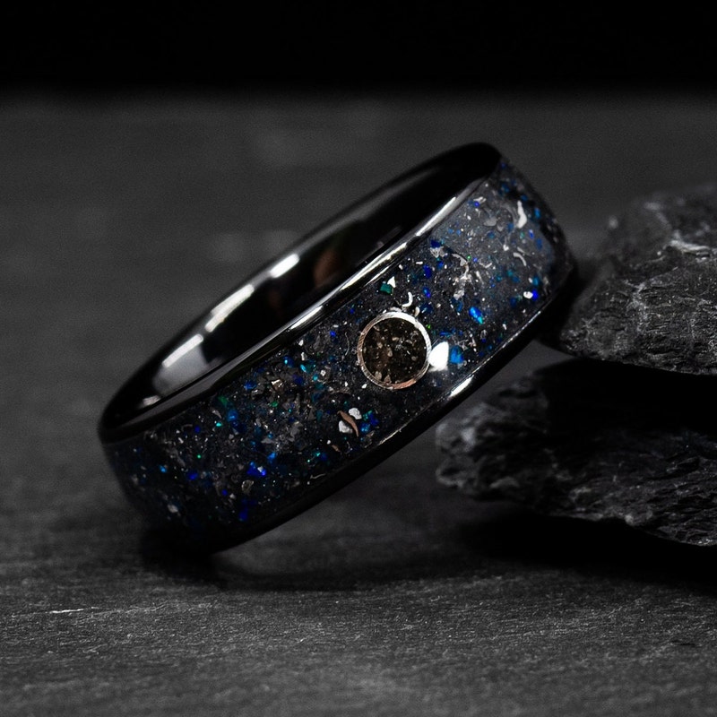 Meteorite Ring - Etsy UK
