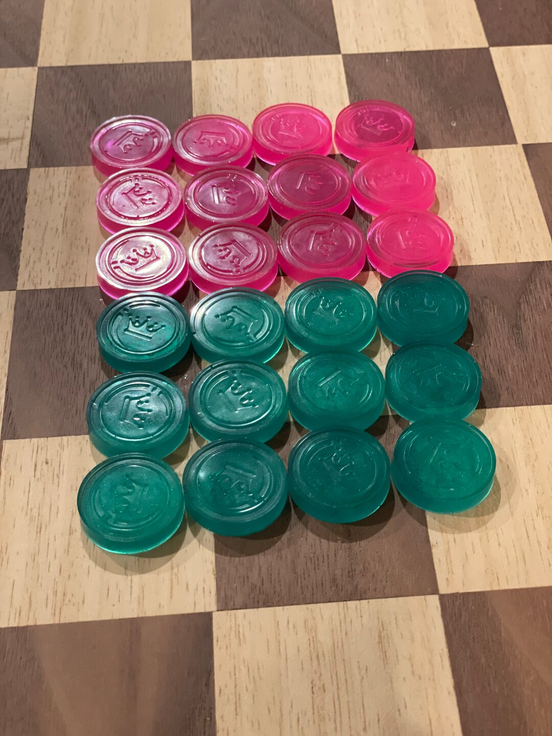 Checkers large PIECES ONLY full Two Person Set - Etsy