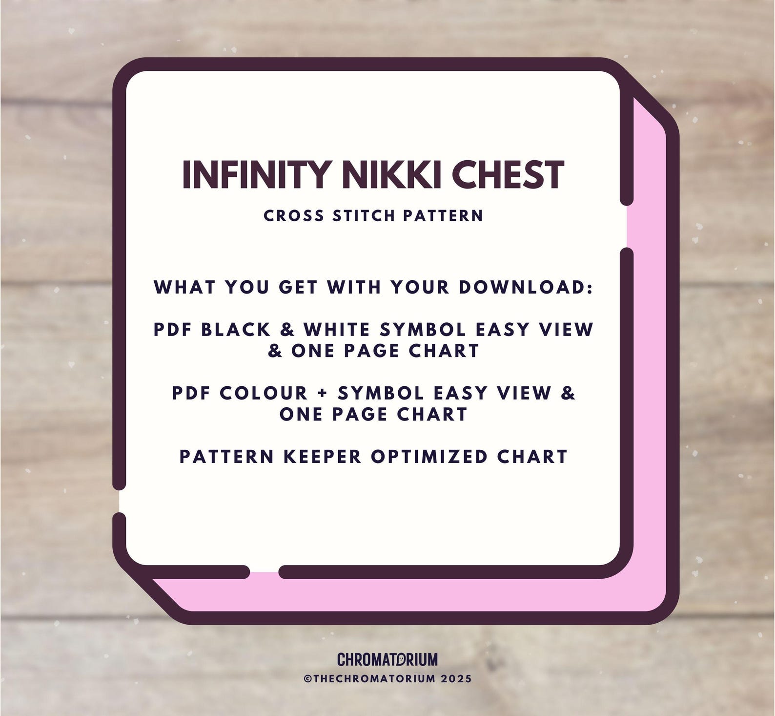 Infinity Nikki Inspired Chest Cross Stitch Pattern - PDF Instant ...