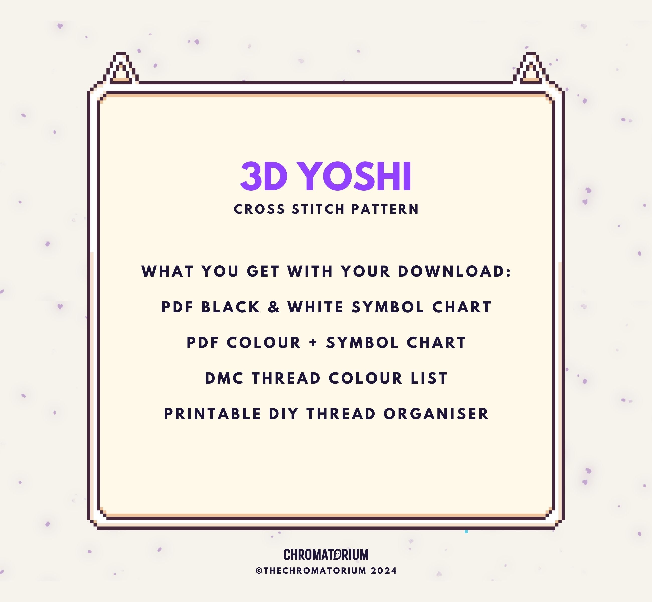 3D Yoshi Cross Stitch Pattern - PDF Instant Download - Pattern Keeper ...