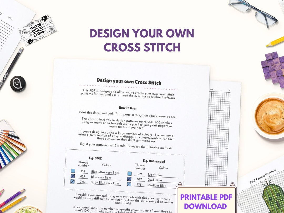 Design Your Own Cross Stitch - DIY Cross Stitch Pattern -PDF Instant ...