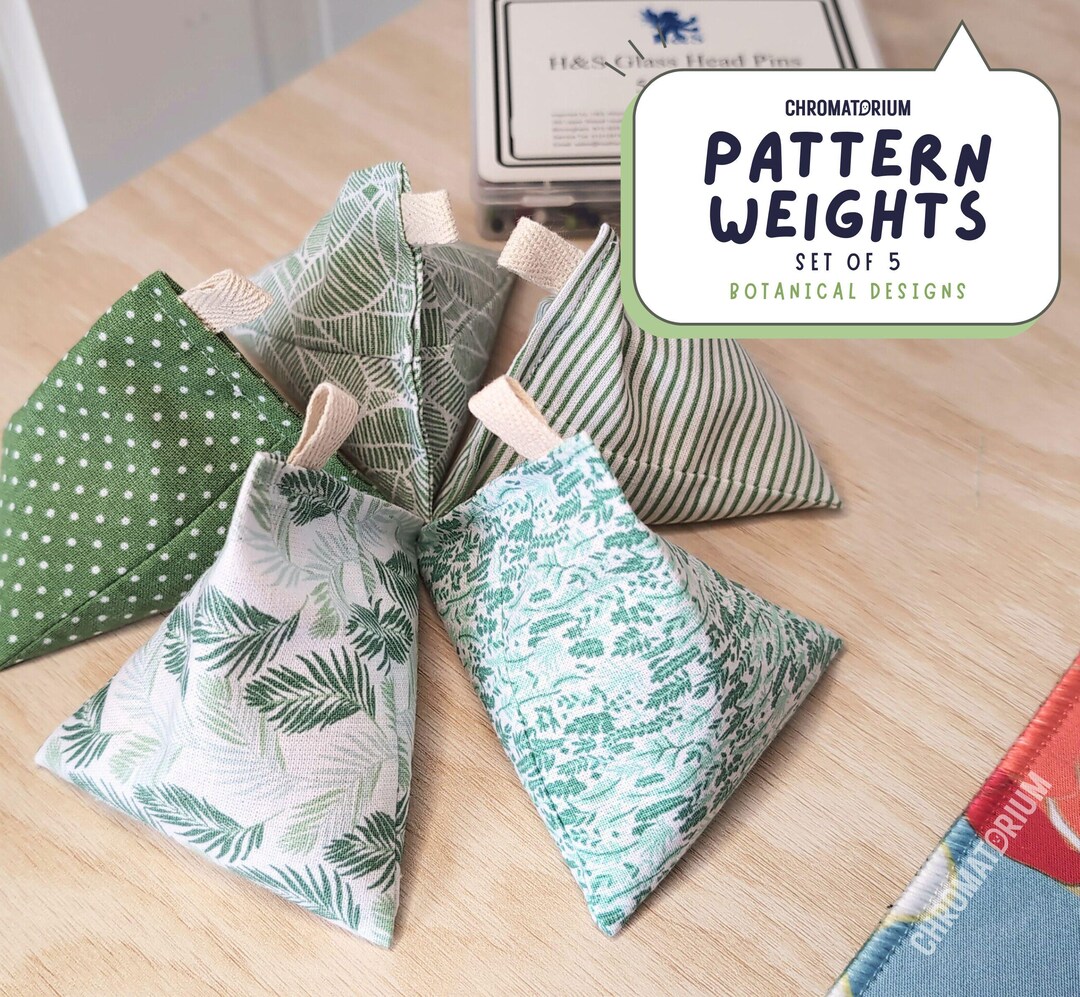 Handmade Botanical Pattern Weights - Set of 5 Cotton Sewing Weights ...