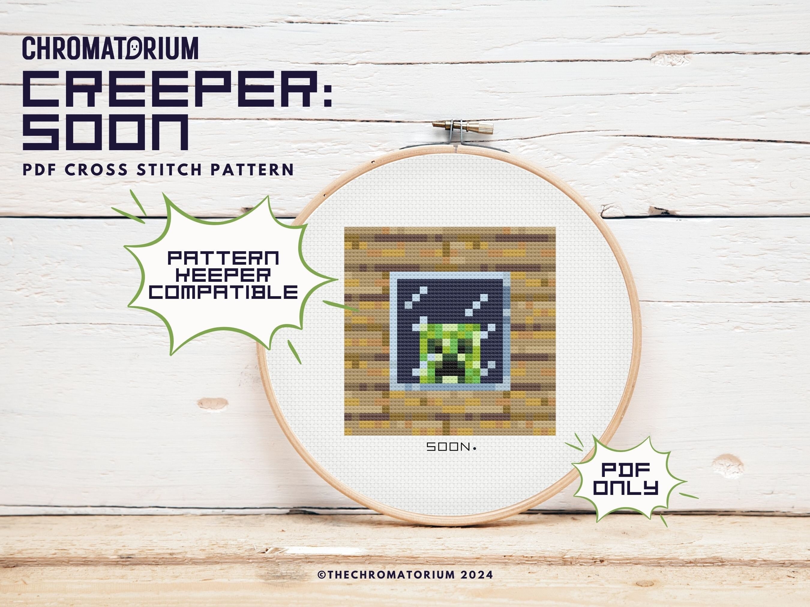 Minecraft Creeper: Soon Cross Stitch Pattern PDF Instant Download - Etsy