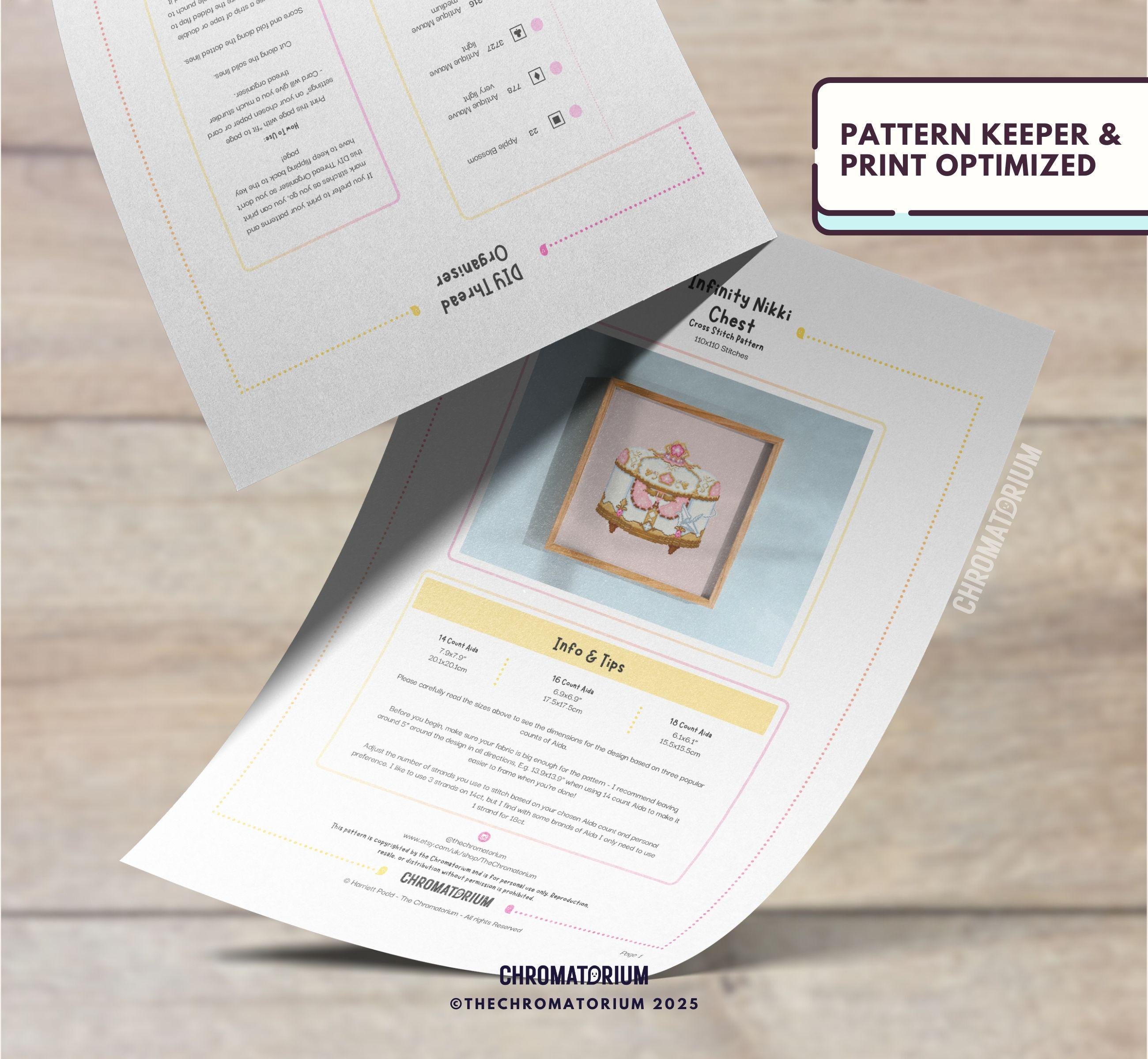 Infinity Nikki Inspired Chest Cross Stitch Pattern - PDF Instant ...
