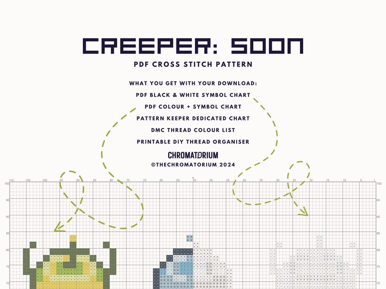 Minecraft Creeper: Soon Cross Stitch Pattern PDF Instant Download - Etsy