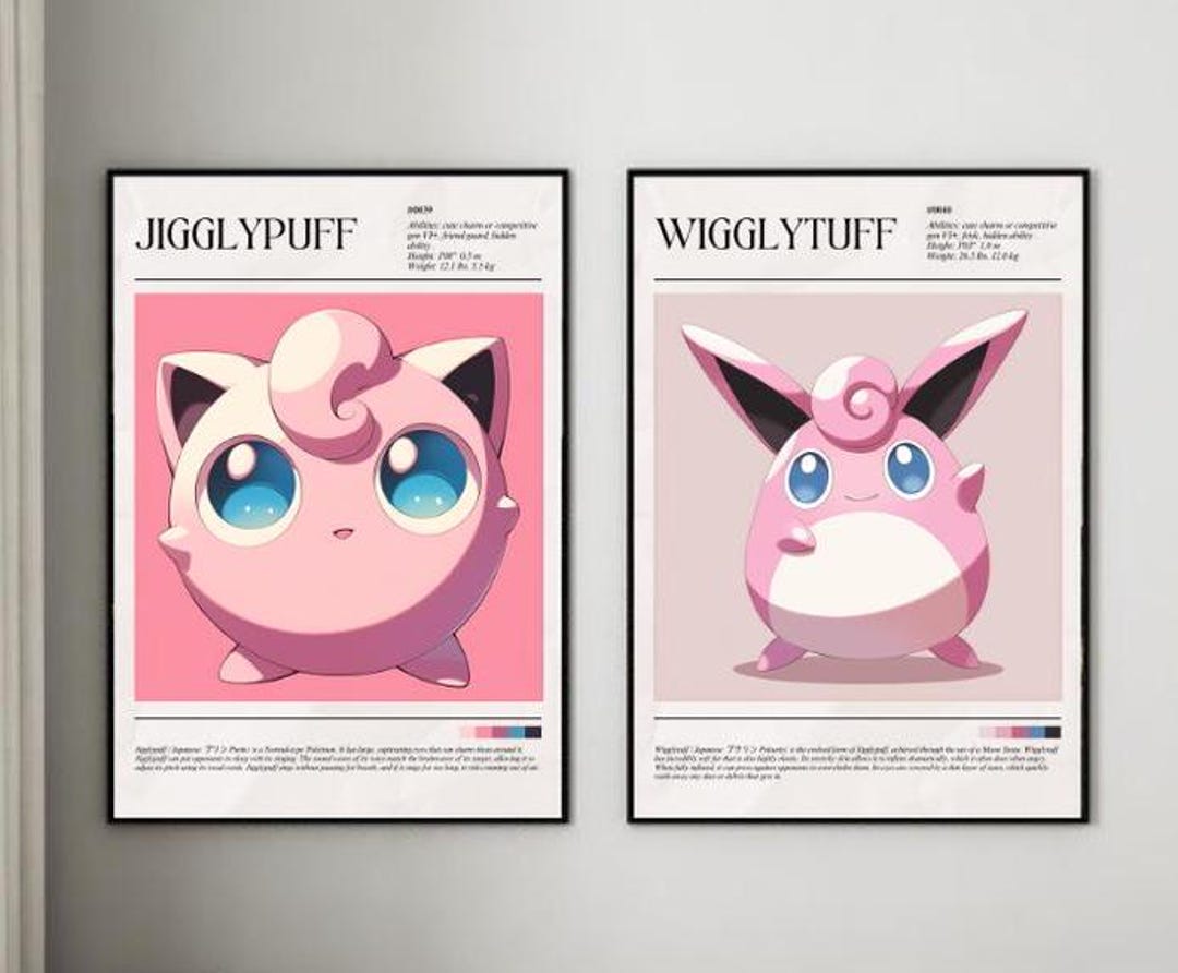 Igglybuff, Jigglypuff & Wigglytuff Pokemon Poster (digital Download) - Etsy