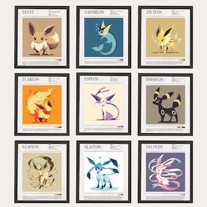 Eevee, Vaporeon, Jolteon, Flareon, Espeon, Umbreon, Leafeon, Glaceon ...