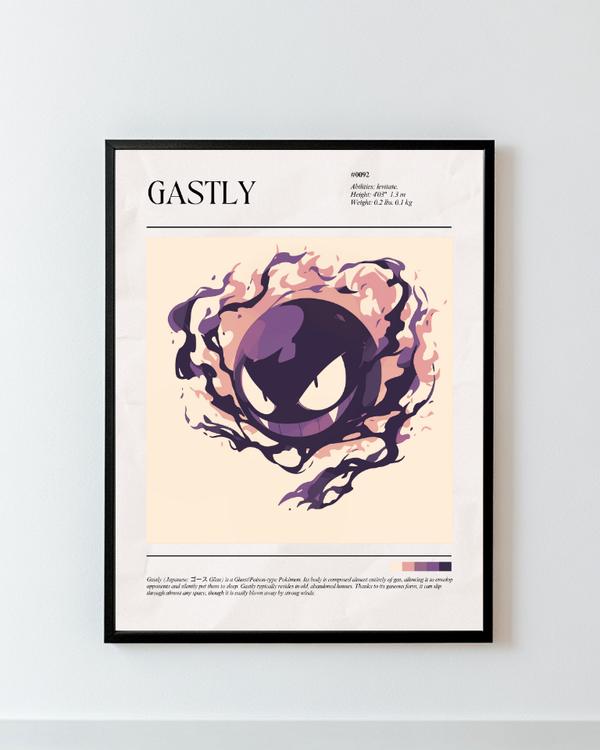 Gastly, Haunter, Gengar Pokemon Poster. Wall Art for Living Room ...