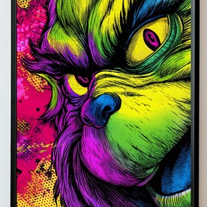 Retro Grinch Christmas Poster | Vintage Holiday Wall Art | Funny ...
