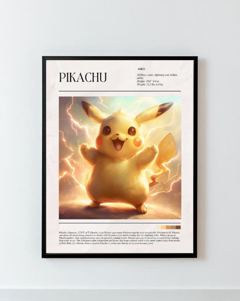 Pichu\pikachu\raichu\pokemon Poster|wall Art for Living Room|bedroom ...