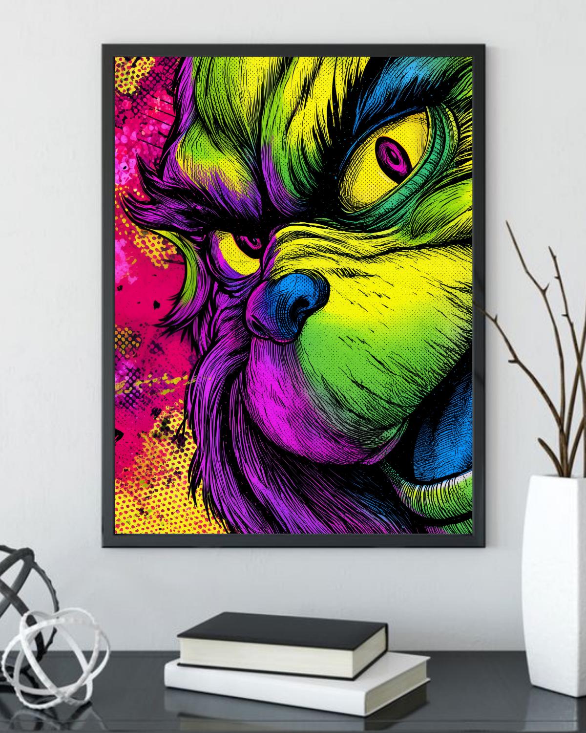 Retro Grinch Christmas Poster | Vintage Holiday Wall Art | Funny ...