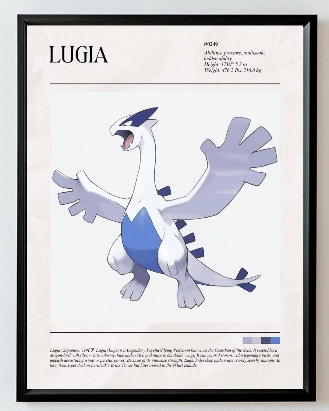 Lugia Pokemon Poster, Retro Gaming Art (digital Download) - Etsy