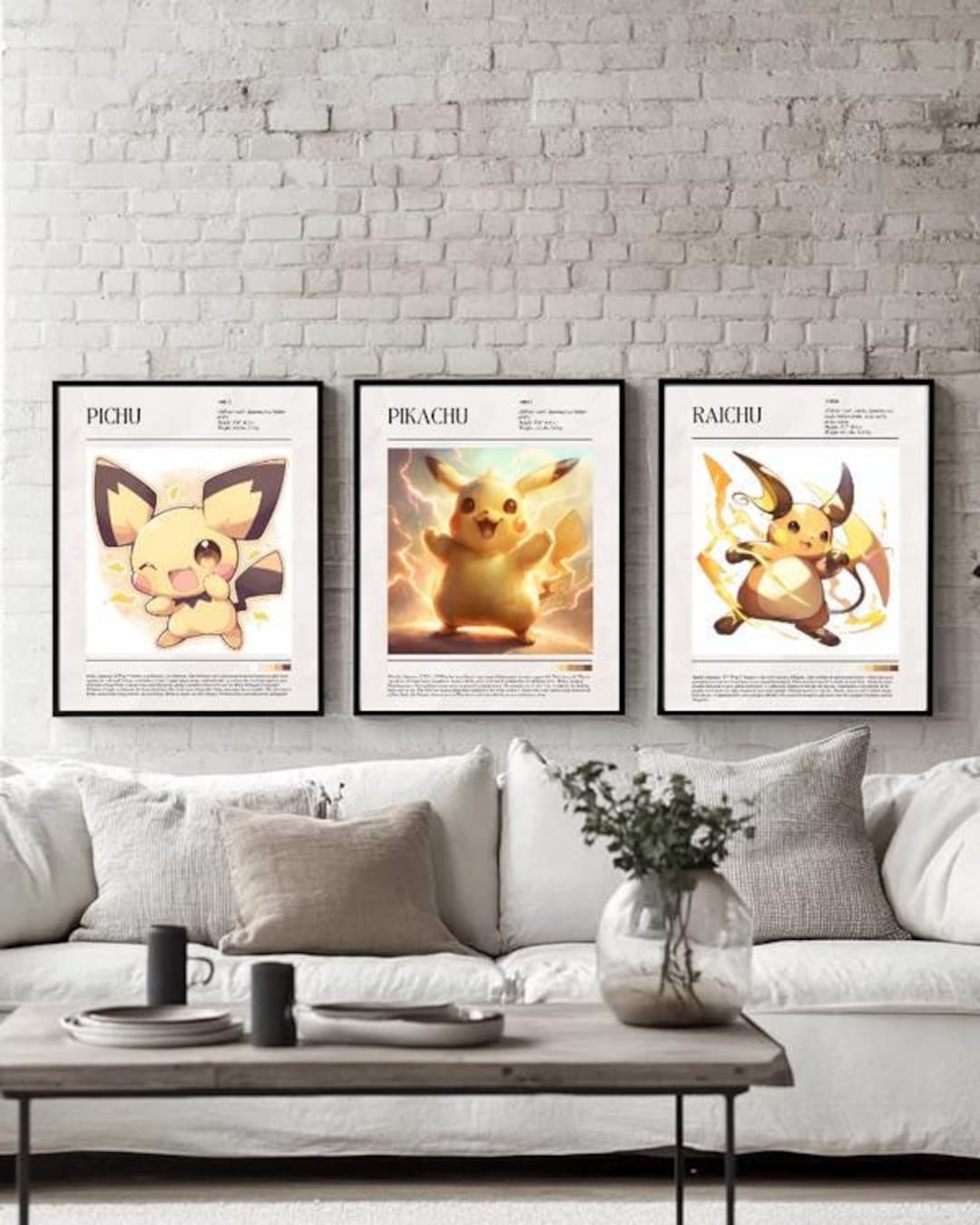 Pichu\pikachu\raichu\pokemon Poster|wall Art for Living Room|bedroom ...