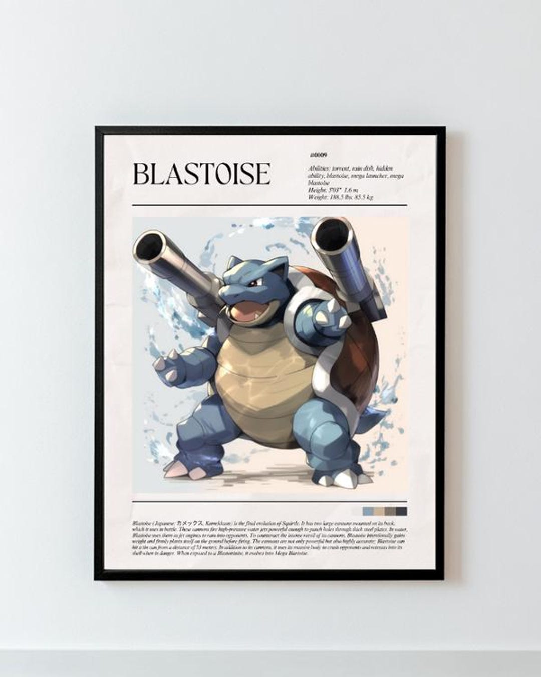 Blastoise Pokemon Poster. Wall Art for Living Room. Gaming Style Wall Decor. Kitchen Wall Art ...