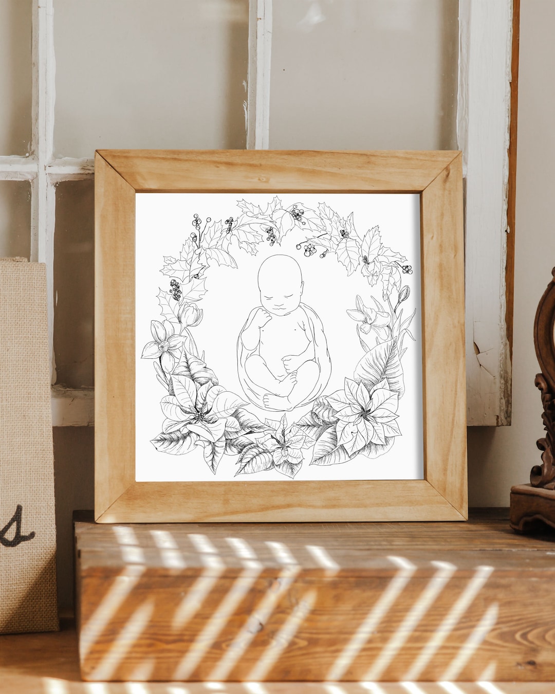 December Birth Flower Narcissus Holly and Poinsettia Floral - Etsy