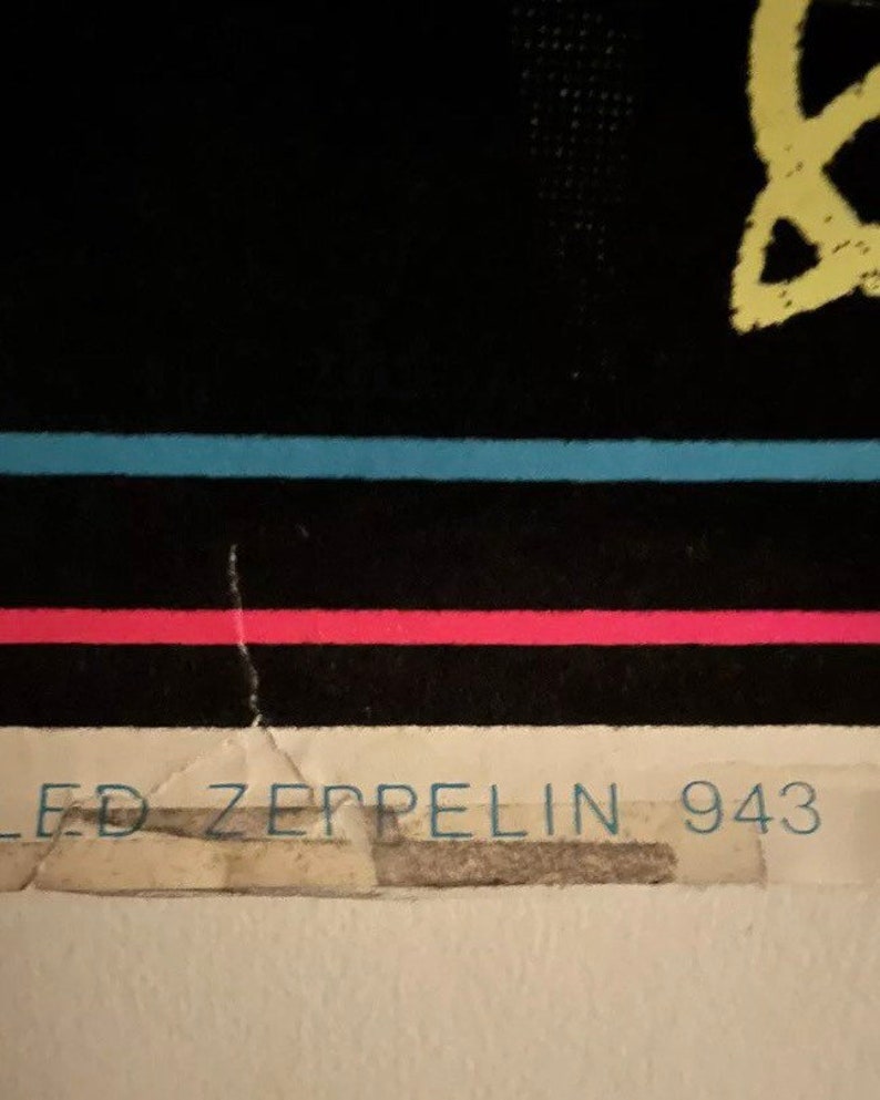 Led Zeppelin Black Light Poster Vintage Original 949 Funky Enterprise ...