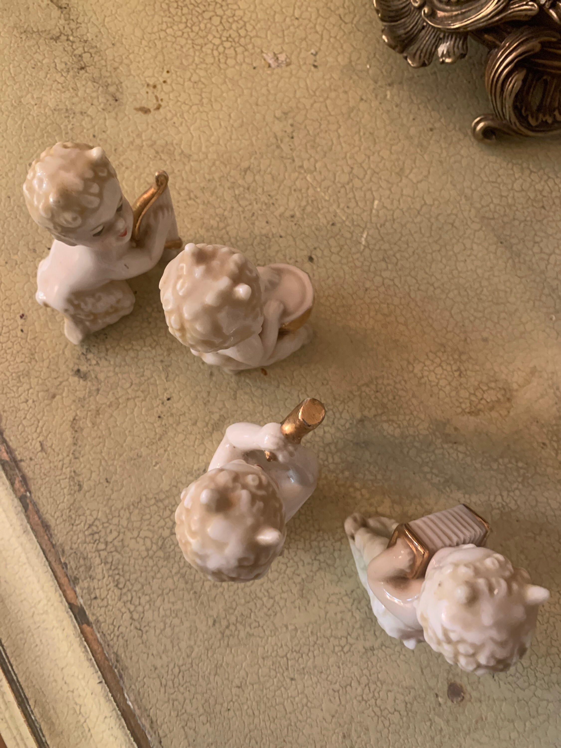 Vintage Porcelain Satyr Musician Set of Four Vintage 1950s Cherub/devil ...